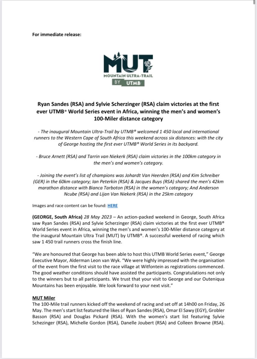 Mountain Ultra-Trail by UTMB® plays host to Africa’s first UTMB® World ...