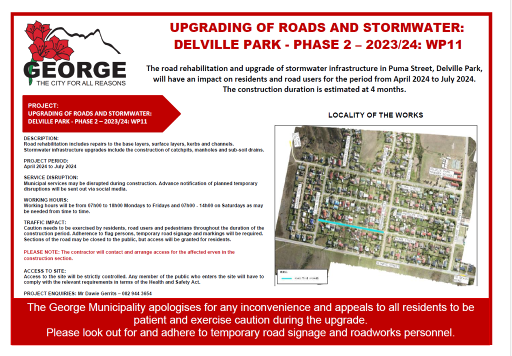 Public Notice: Upgrading of roads and stormwater: Dellville Park Phase ...