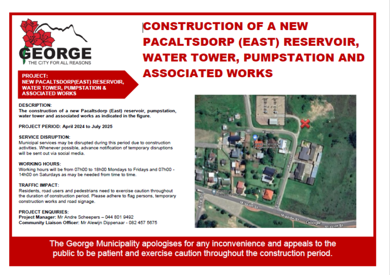 Public Notice: Construction of a new Pacaltsdorp (East) reservoir ...
