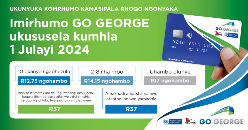 Public Notice: GO GEORGE TARIFF INCREASE, 1 JULY 2024 - George Municipality