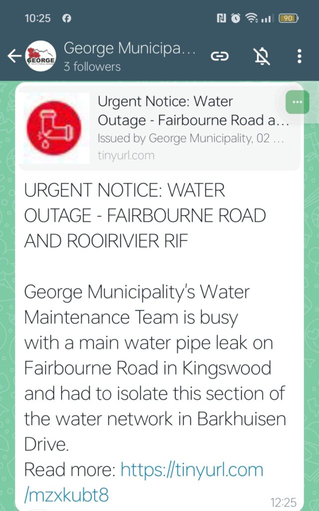 George Municipality has a WhatsApp Channel! - George Municipality