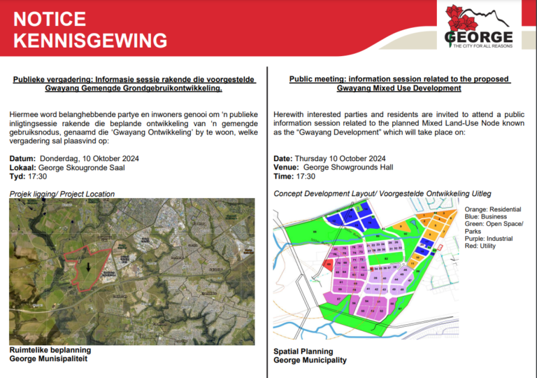 Public Notice: Gwayang Public Information Session - George Municipality
