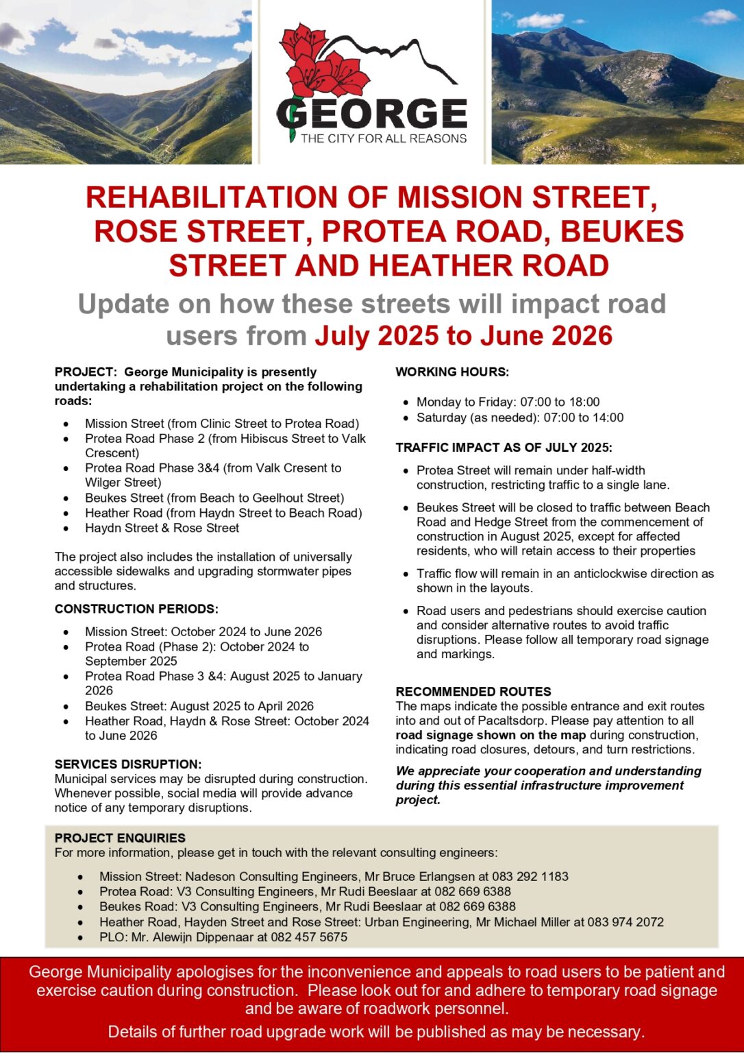 Rehabilitation of Mission Street, Rose Street, Protea Road, Beukes ...