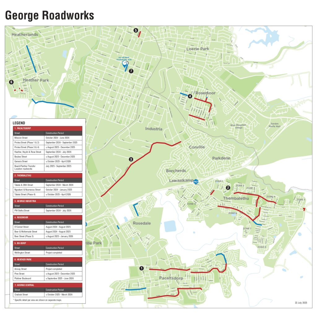 UPDATE ON MAJOR ROAD AND INFRASTRUCTURE UPGRADES UNDERWAY ACROSS GEORGE ...