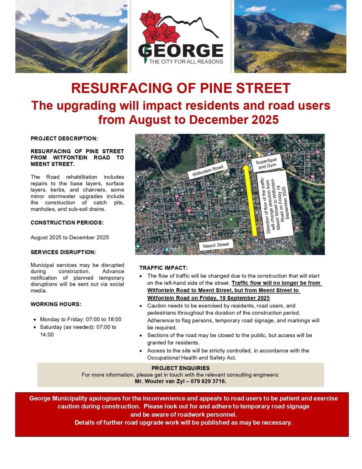 Public Notice: Upgrade of Pine Street - George Municipality